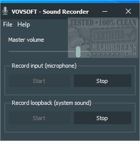 Download VOVSOFT Sound Recorder - MajorGeeks