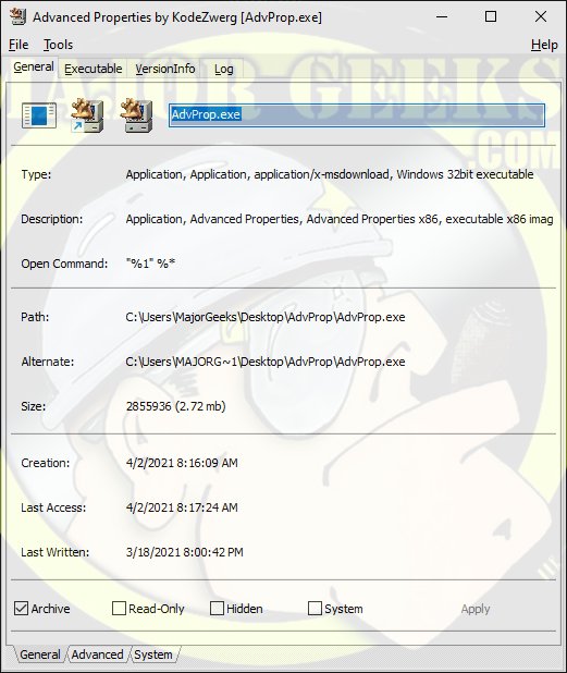Download Advanced Properties - MajorGeeks