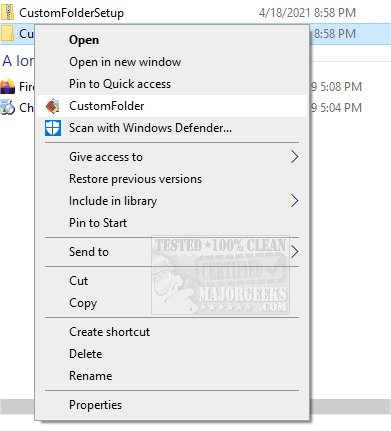 Download CustomFolder - MajorGeeks