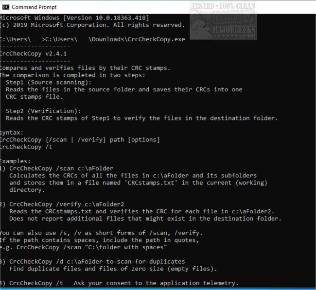 Download CrcCheckCopy - MajorGeeks