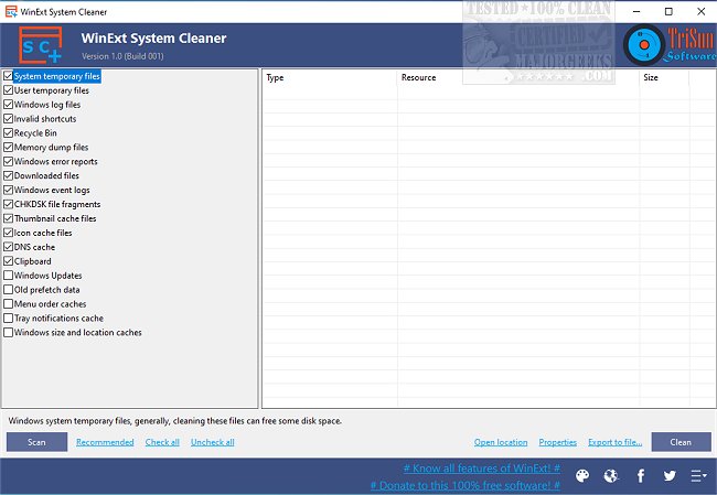 Download WinExt System Cleaner - MajorGeeks