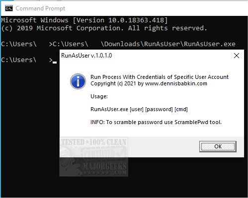 Download RunAsUser - MajorGeeks