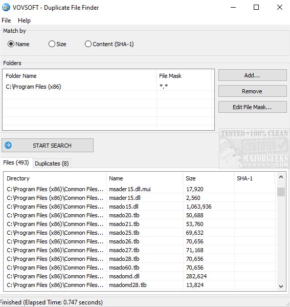 Download VOVSOFT Duplicate File Finder - MajorGeeks
