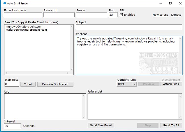 Download Auto Email Sender - MajorGeeks