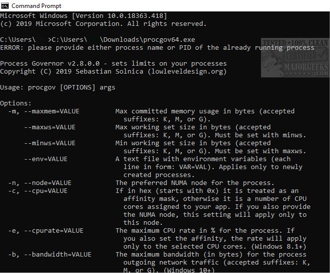 Download Process Governor - MajorGeeks