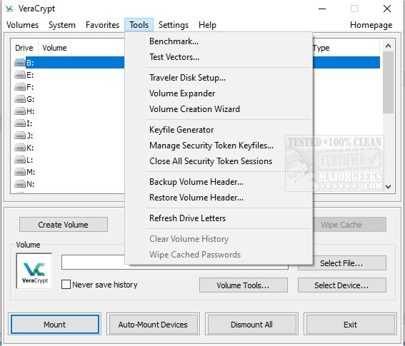 Download VeraCrypt Portable - MajorGeeks