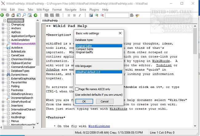 Download wikidPad - MajorGeeks