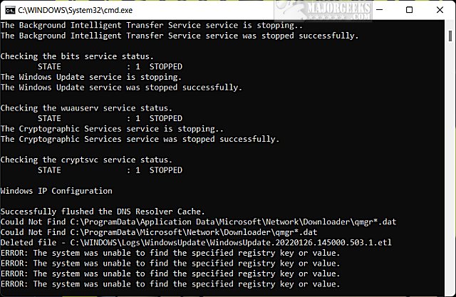 Download Reset Windows Update - MajorGeeks