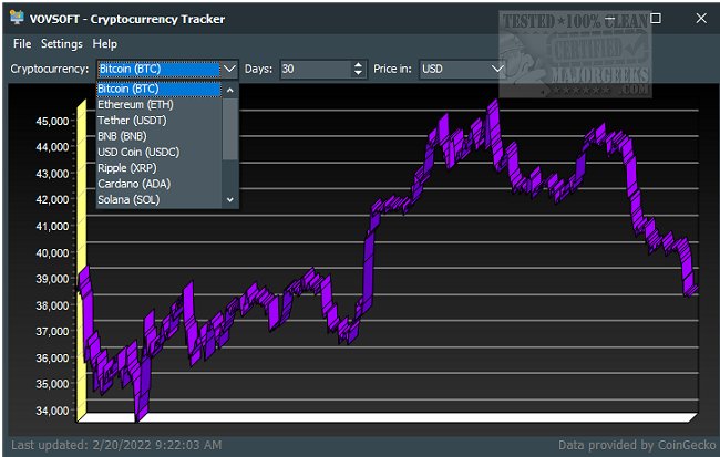 Download VOVSOFT Cryptocurrency Tracker - MajorGeeks