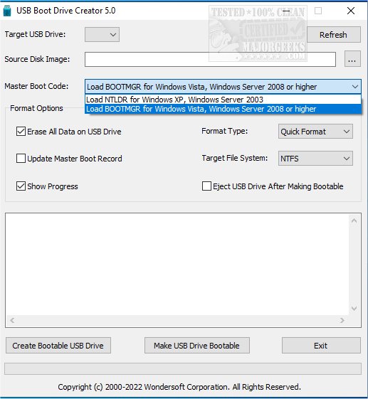 Download USB Boot Drive Creator - MajorGeeks