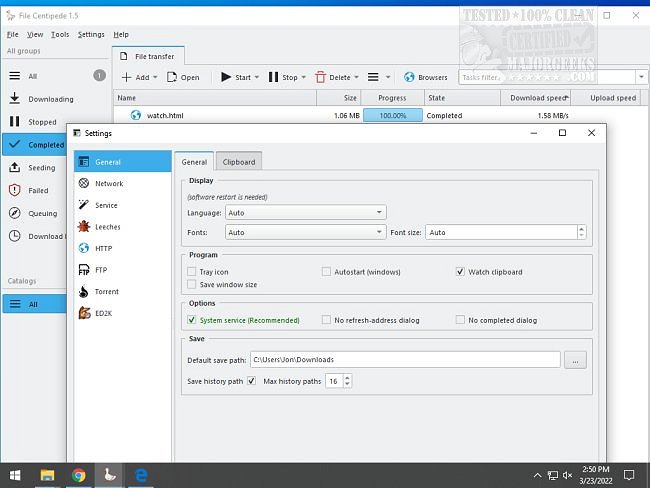 Download File Centipede - MajorGeeks