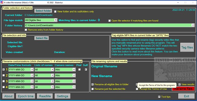 Download A Video File Renamer - MajorGeeks