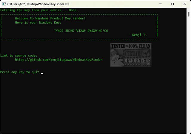 Download Windows Key Finder - MajorGeeks