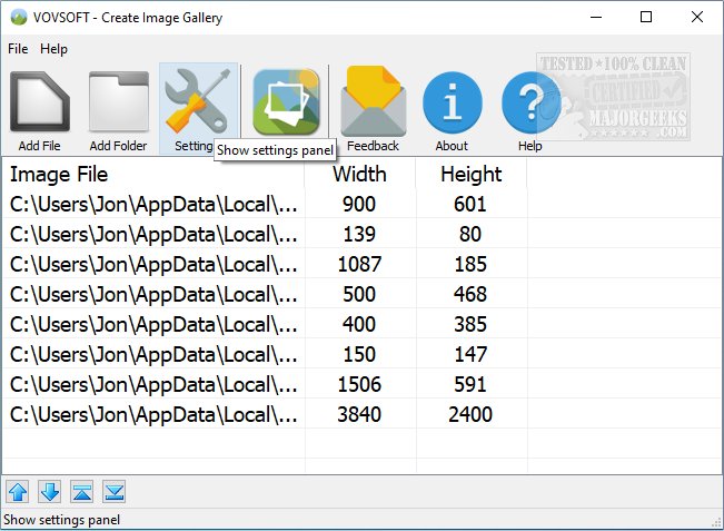 Download VOVSOFT Create Image Gallery - MajorGeeks