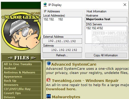 Download IP Display - MajorGeeks