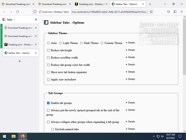 Download Sidebar Tabs for Firefox - MajorGeeks