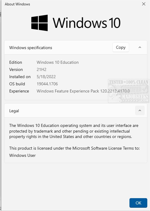 Download Winver UWP - MajorGeeks