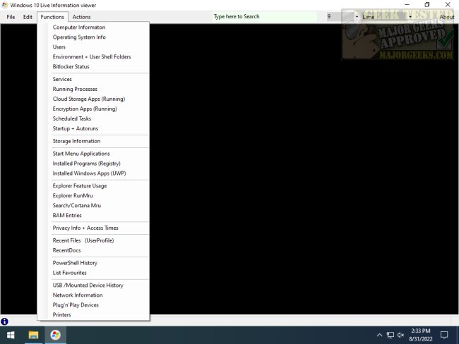 Download Windows 10 Live Information Viewer - MajorGeeks