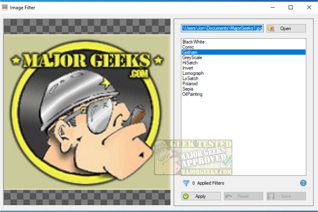 Download Image Filter 1.0 - MajorGeeks