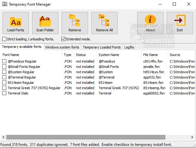 Download Temporary Font Manager - MajorGeeks