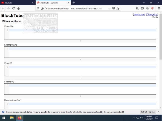 Download BlockTube for Chrome and Firefox - MajorGeeks