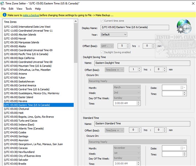 Download TimeZoneSetter - MajorGeeks