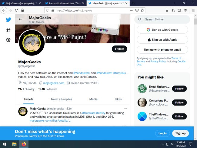 Twitter Page Layout Twitter Page Layout