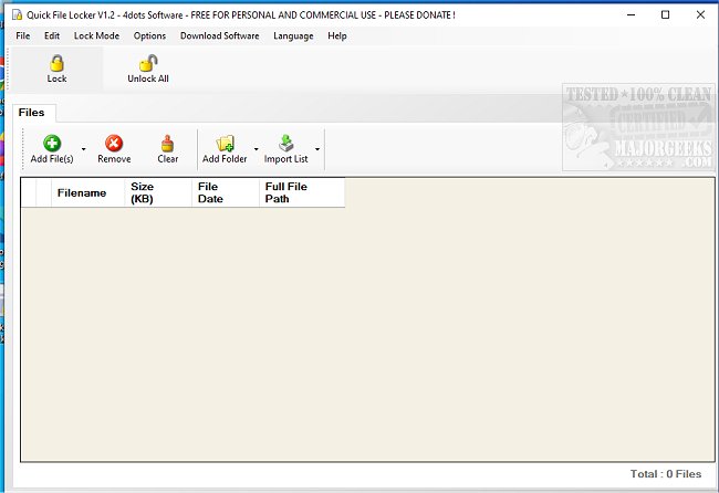 Download Quick File Locker - MajorGeeks