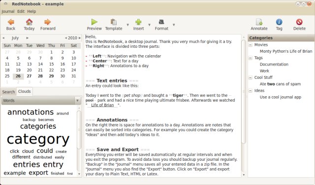 Download RedNotebook Portable - MajorGeeks