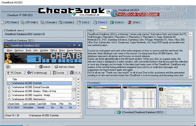 Download CheatBook Issue - MajorGeeks