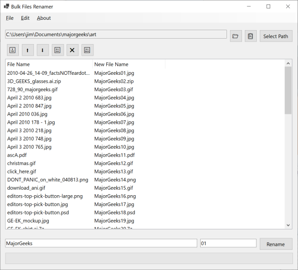 Download Bulk Files Renamer - MajorGeeks