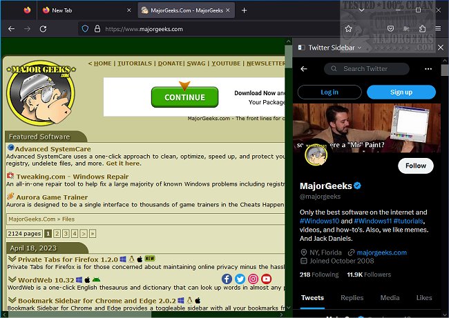 Download Twitter Sidebar - MajorGeeks