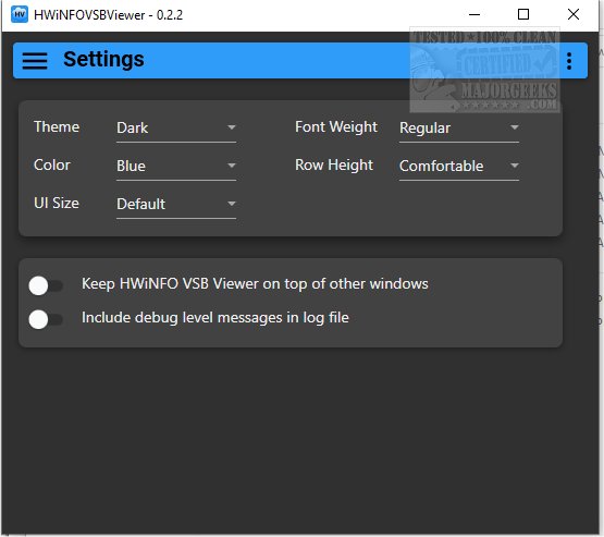 Download HWiNFO VSB Viewer - MajorGeeks