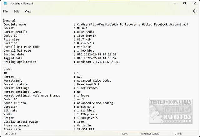 Download Shark's MediaInfo Tool Portable 26.1 - MajorGeeks
