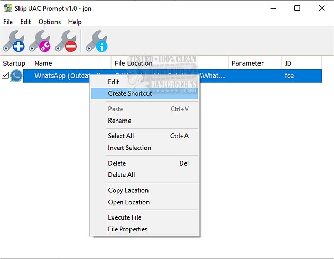 Download Skip UAC Prompt - MajorGeeks