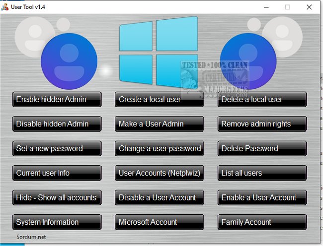 Download Sordum User Tool - MajorGeeks