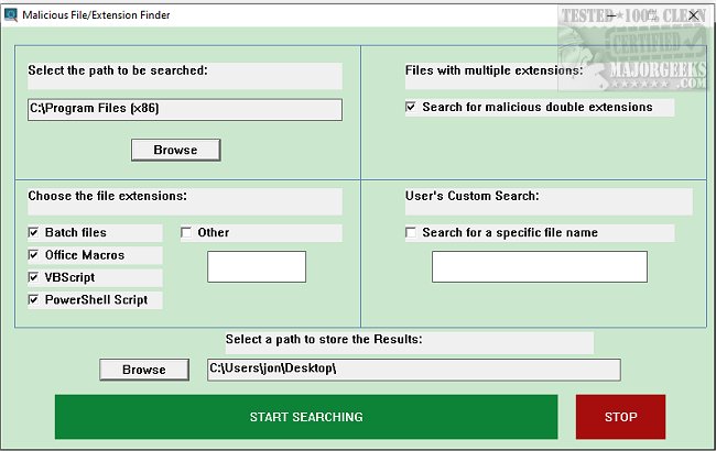 Download Malicious File/Extension Finder - MajorGeeks