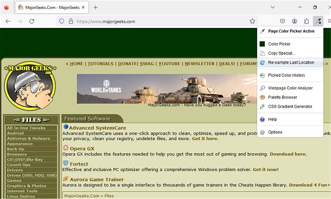 Download Colorzilla for Chrome and Firefox - MajorGeeks