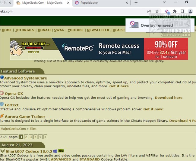 Download Poper Blocker for Chrome - MajorGeeks