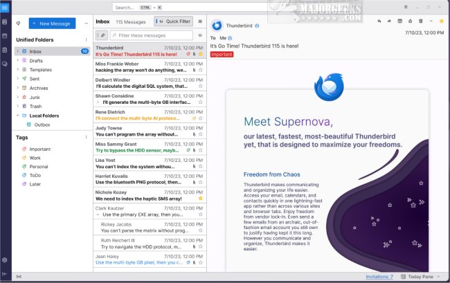 Download Mozilla Thunderbird Supernova Portable ESR - MajorGeeks