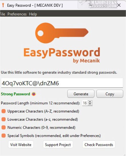 Download Easy Passwords Generator Majorgeeks