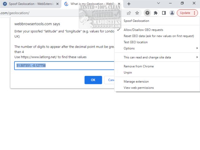 Download Spoof Geolocation for Chrome - MajorGeeks