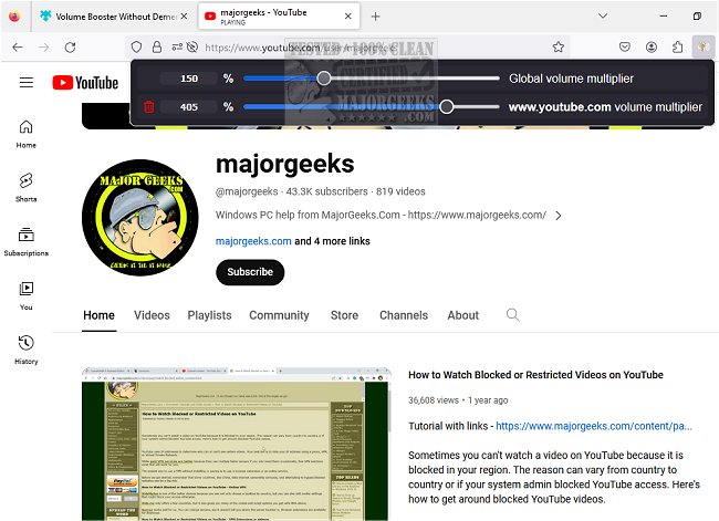 Download Better Volume Booster for Firefox - MajorGeeks