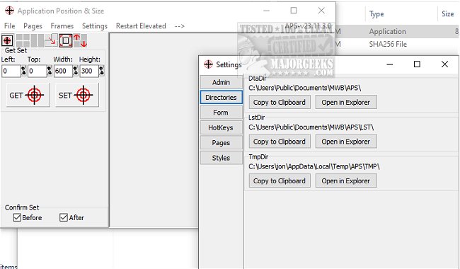 Download APS (Applications Position and Size) - MajorGeeks