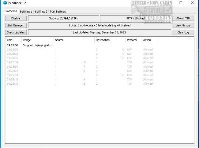 Download PeerBlock - MajorGeeks