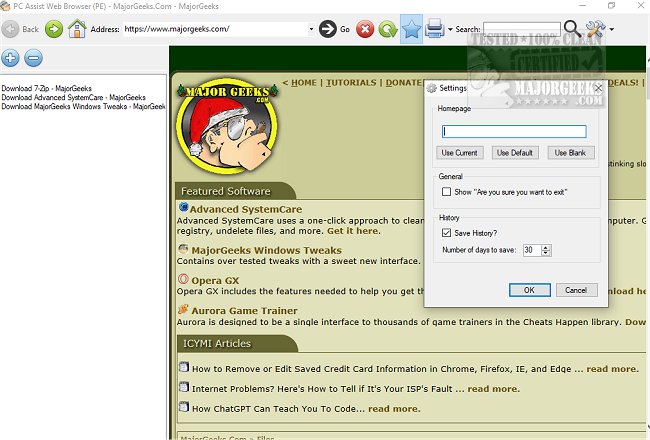 Download Web Browser (PE) - MajorGeeks