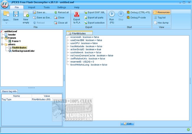 Download JPEXS Free Flash Decompiler - MajorGeeks