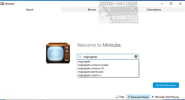 Download Minitube - MajorGeeks