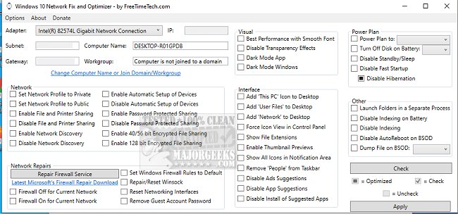 Download Windows 10 Network Fix and Optimizer Utility - MajorGeeks
