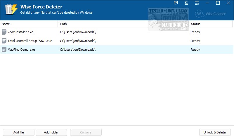Download Wise Force Deleter Portable - MajorGeeks